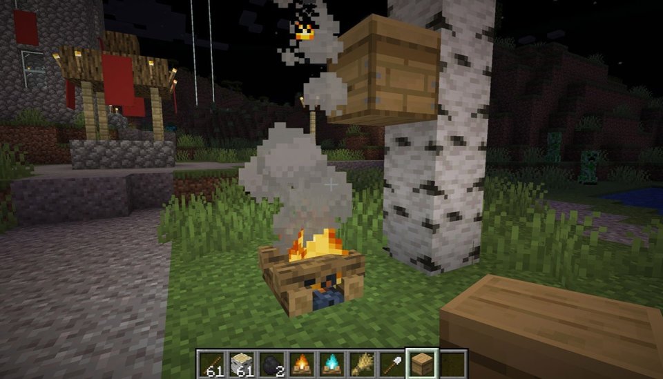 Light and heat in Minecraft - how to create a campfire - Ensigame