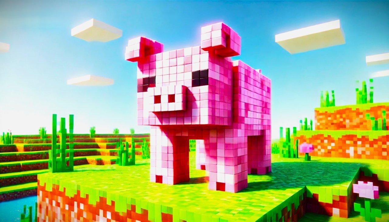 Live pink cubes in Minecraft - all about pigs - Ensigame